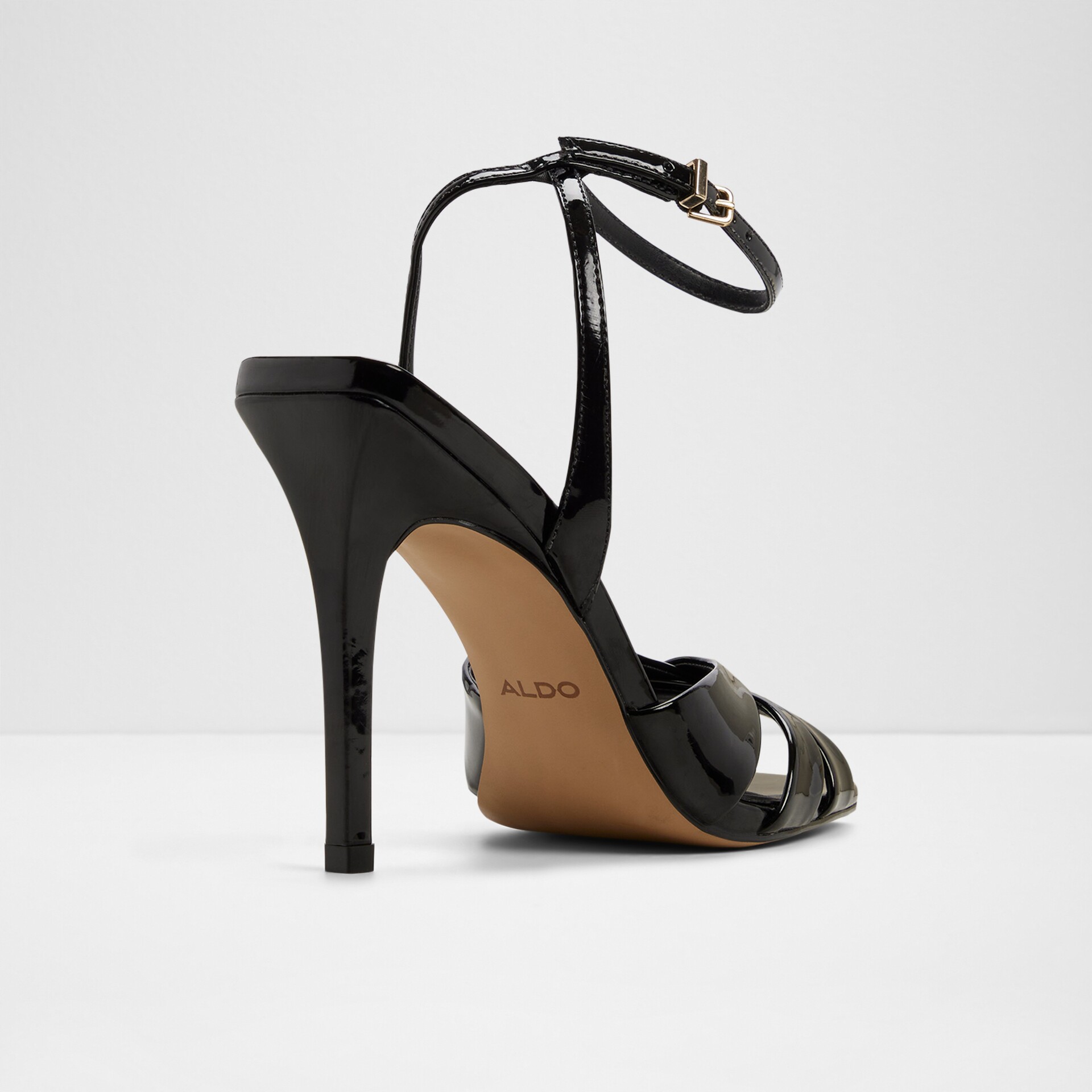 Sandalias para mujer en barniz negro, tacón de aguja - METEORA001002033 ...