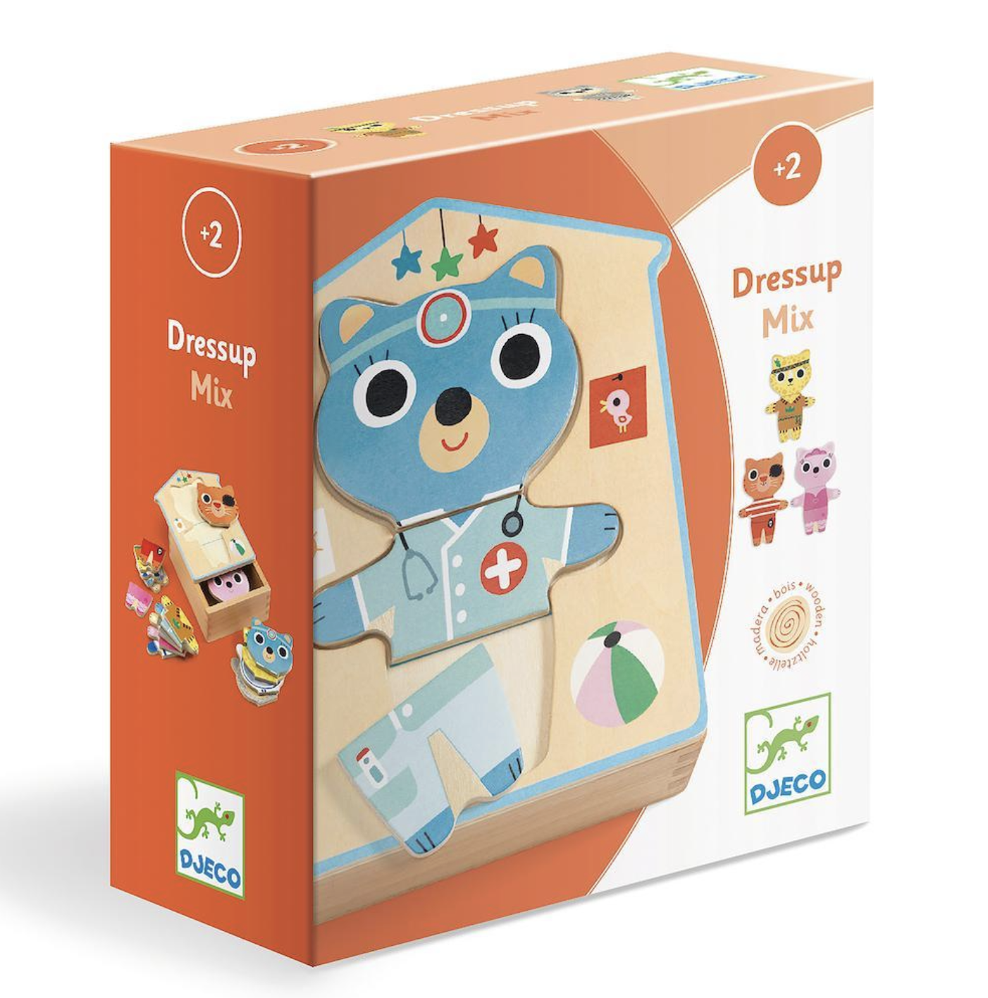 Puzzle Madeira Vestir Gatinhos Dressup Mix - Djeco
