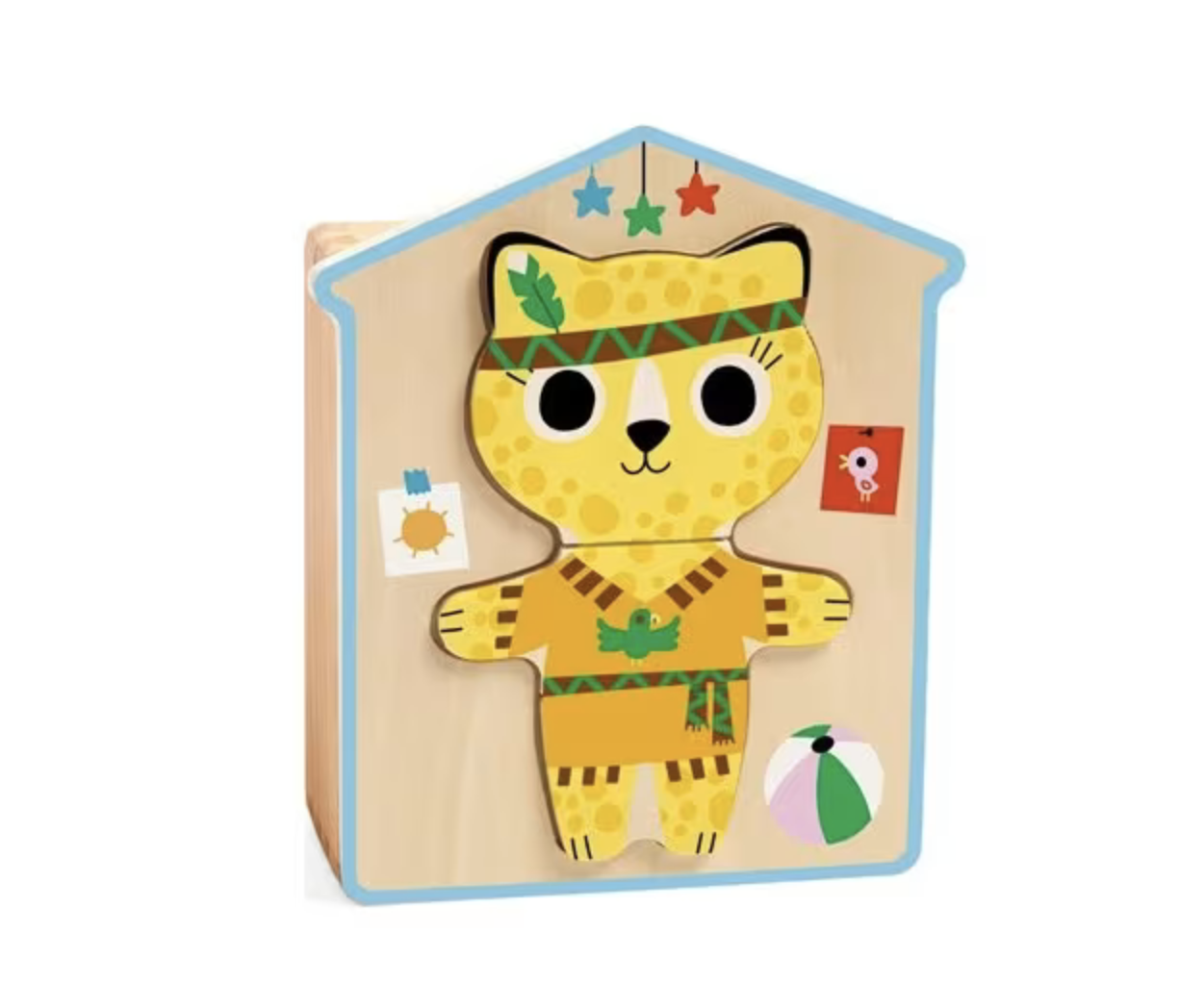 Puzzle Madeira Vestir Gatinhos Dressup Mix - Djeco